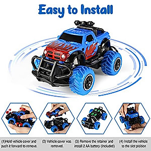 Kizeefun Remote Control Car for Toddlers, Mini RC Car for Kids, Boys and Girls with 1: 43 Scale, 4 Channels, Toy for Toddlers and Kids 3, 4, 5,6, 7, 8 Year Old (4 AA Batteries Included)