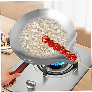 CurcKua Candy Melting Pot Candy Melter with V Spout Cast Iron Wok with Heat Resistant Handle Stainless Steel Tanghulu Sugar Dipping Pan Candy Melter Pot Tanghulu Pot