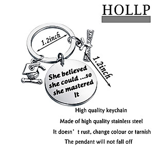 HOLLP She Believed She Could So She Mastered It Keyring Graduation Jewelry Inspirational Gift for Women Girl Sister Mother Friend (Keyring)