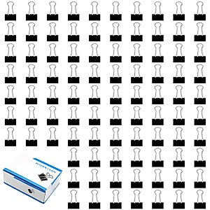 240 Pack Mini Binder Clips, Black Binder Clips, Small Paper Clips 15mm 5/8 Inch. Micro Size Office Clips for Home School Office and Business (15mm 5/8 Inch-240 PCS)