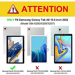 AKHIOK Case for Samsung Galaxy Tab A8 10.5 Inch 2022 Model (SM-X200/X205/X207), Premium PU Leather Stand Cover with Smart Auto Wake/Sleep, Beach