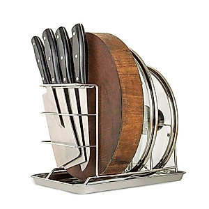 STRAW Knife Holder - Stainless Steel Knife Block Holder - Easy Cleaning, Space Saver Knife Storage - Knife Organizer