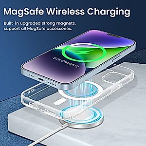 VEGO Clear Case Compatible with iPhone 13 Case & iPhone 14 Case, Magnetic Case with Built-in Magnets Compatible with MagSafe, Crystal Clear Slim Soft TPU Cover for iPhone 13 / iPhone 14 6.1" - Clear