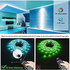 TJOY RGB Led Controller for Light Strip, 44 Key IR Remote for SMD 10mm 5050 3528 2835, 2 Ports of 4 Female Pin Controller, DC 12V-24V, 6A, Replacement Wireless Remote Control for Flexible Tape Light