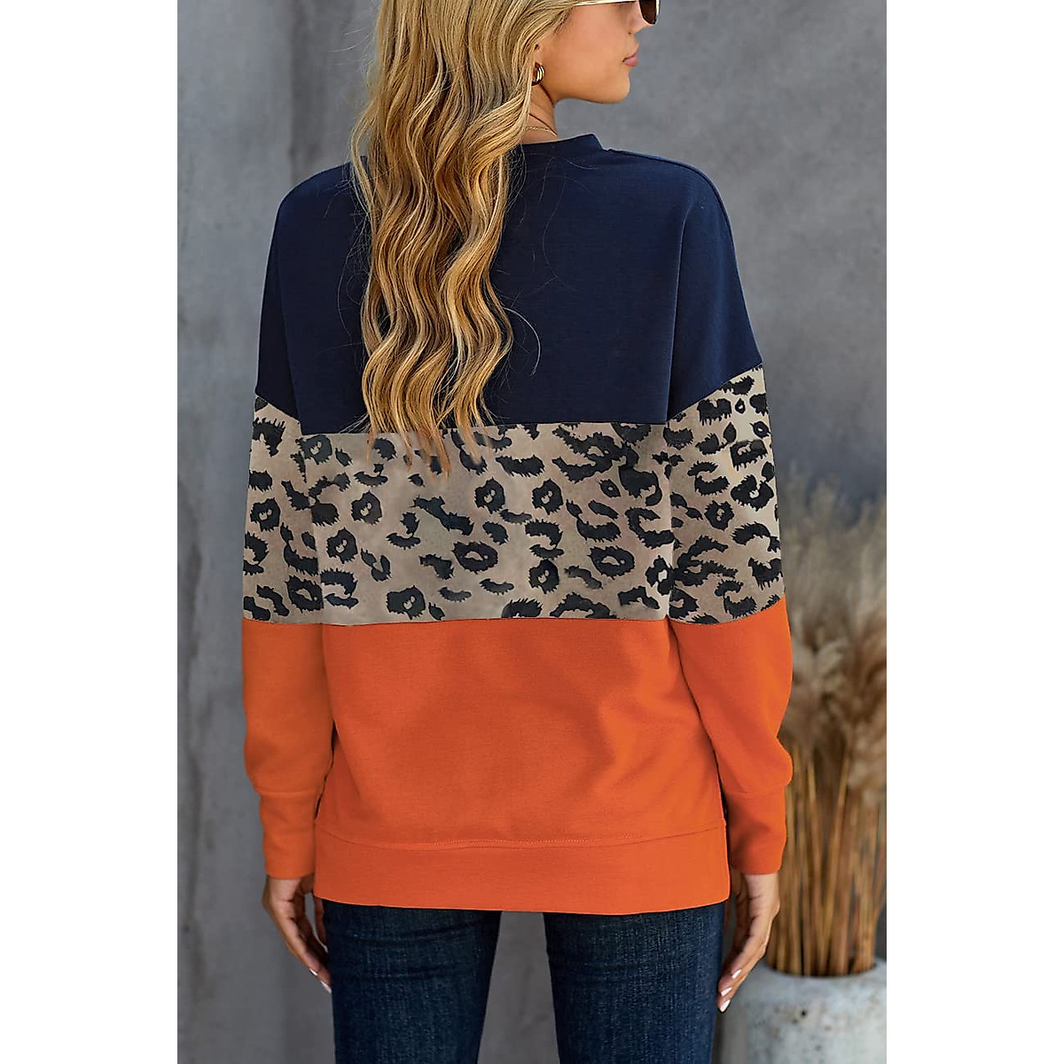 NEYOUQE burnt orange sweatshirts womens fall clothes for women 2024 trendy tops for women crew neck tunic fitted sweater womens basics workout shirt thermal cotton tunic tops long sleeve undershirts S