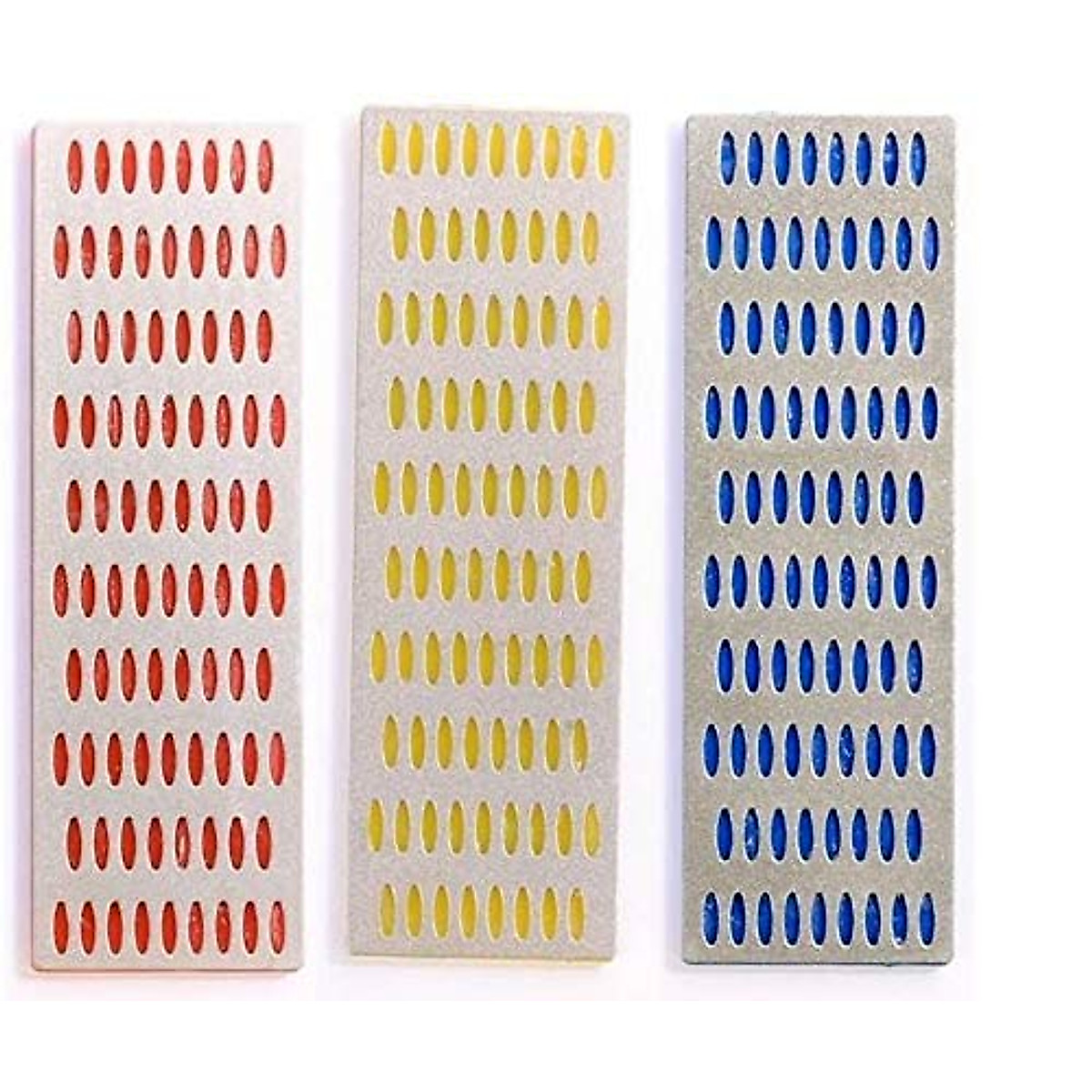 MTP 3 Pcs LARGE 2" x 6" Diamond Sharpening Stone Plate Block Kitchen Knife Sharpener