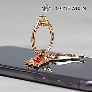 Angel Wings Glitter Bling Bling Phone Ring Holder, 2 Pack Sparkle Phone Ring Grip Artificial Diamond Stand,Rhinestone Cell Finger Ring for Phones,Pad