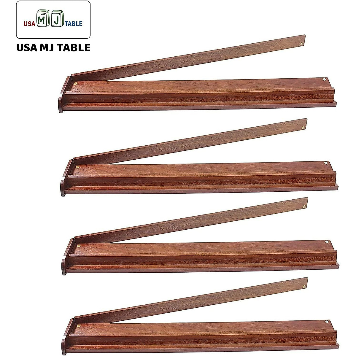 Gray Ultra-Thin Folding Automatic Mahjong Mah jongg Table 40mm American Mahjong Numbered Tiles Foldable Style + 4 Racks+ Hard Tabletop Cover