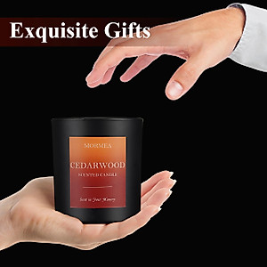 MORMEA Scented Candles, Cedarwood Aromatherapy Candles for Home Scented, Natural Soy Wax Candles, 8oz Long Lasting Candles for Men & Women, Jar Candles for Birthday & Holiday