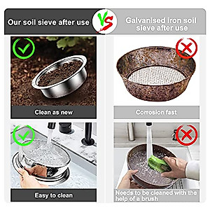 Bonsai Soil Sifter Set for Gardening - Soil Sieve with 5 Interchangeable Mesh ( 1mm, 3mm, 5mm, 7mm, 9mm), Garden Sifting Screen for Dirt, Sand, Rock, Filtration, Compost and Bonsai