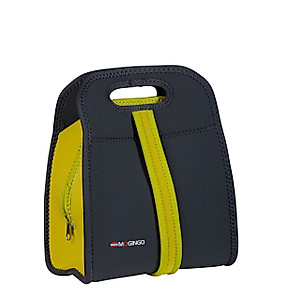 Mogingo Insulated Zippered Tote - Neoprene Lunch Cooler Bag with Dual Carrying Handle Options (Yellow)