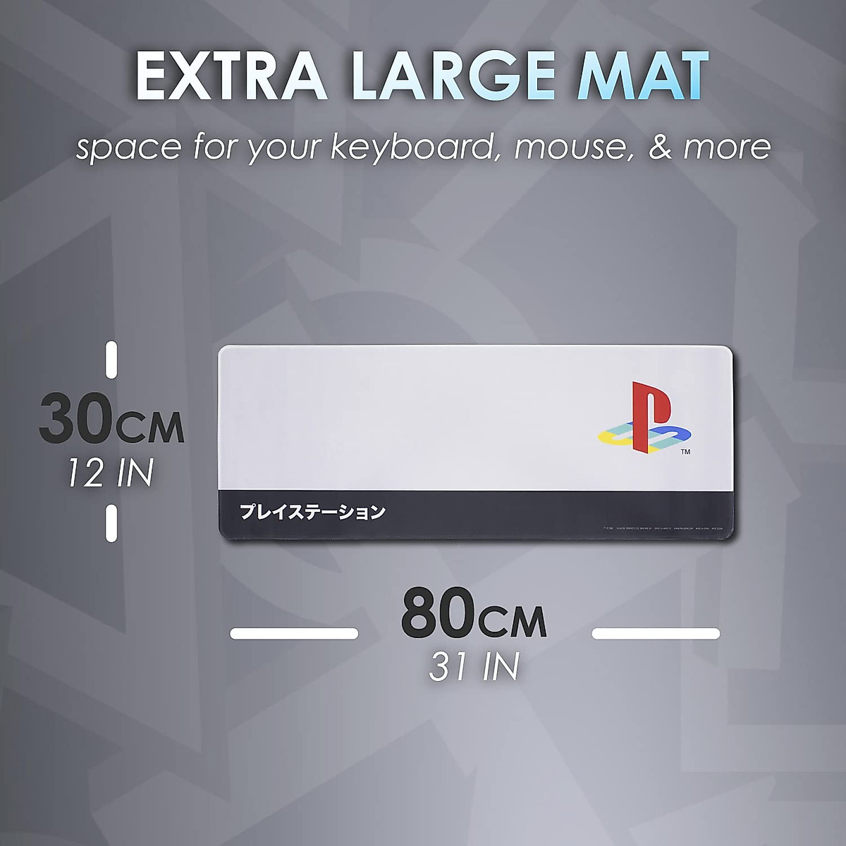PlayStation Heritage Desk Mat, Large Gaming Mouse Pad for Desk 30 x 80 cm, 12" x 31"