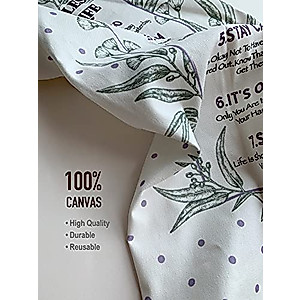 Hglian Inspirational Grocery Plastic Bag Holder Dispenser 7 Rules of Life Plastic Bag Organizer Canvas Shopping Trash bags Storage Container Motivational Quotes farmhouse Kitchen Décor Greenery