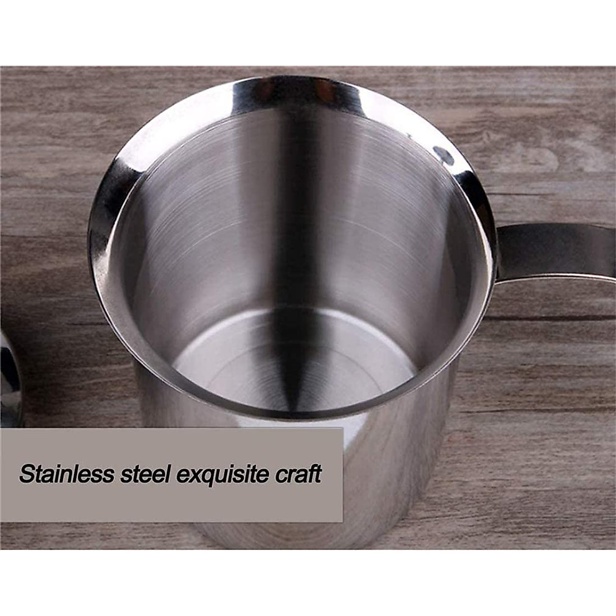 Sindh Stainless Steel Manual Milk Frother, Hand Pump Milk Foamer with Filter Screen for Cappuccino Coffee Latte Hot Chocolate, 14-Ounce Capacity (400ml)