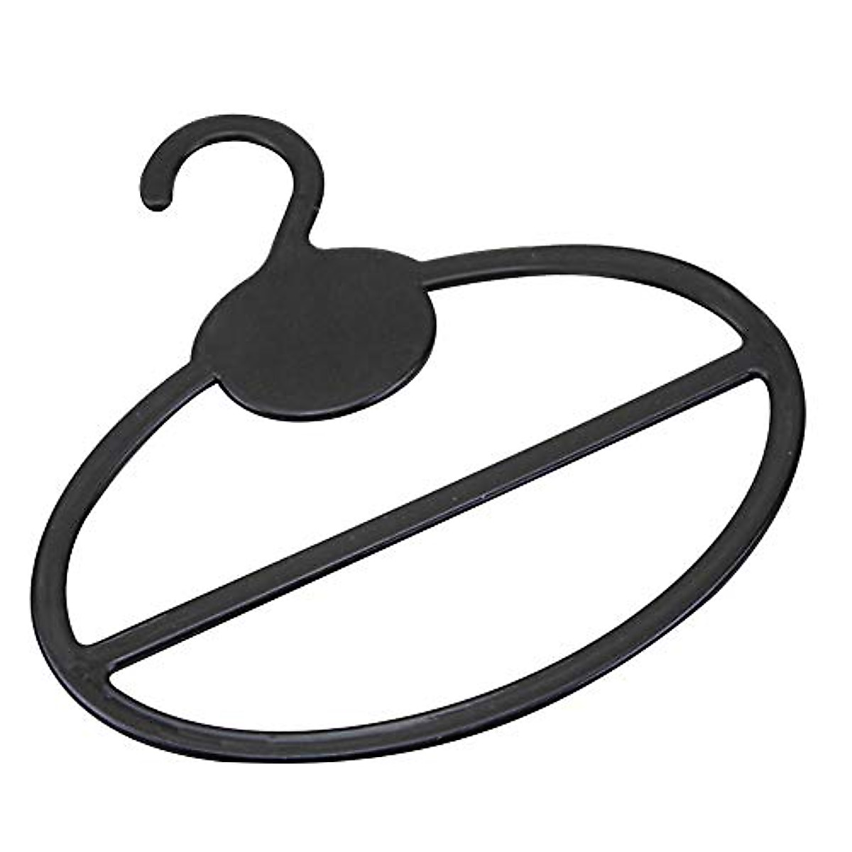 10Pcs Circle Shape Clothes Hanger Multifunction Scarf Belt Hangers Tie Scarf Ring Hanger Non Slip Non Slip Organizer Hangers Hook Rack for Ties Scarves Shawls(Black)