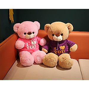 YESGIRL 22.8 inch Large Pink Teddy Bear Valentines Day Stuffed Animal, Soft Stuffed Bear Plush Toy for Her, Birthday Gifts for Girlfriend, Boyfriend, Kids, Boys and Girls