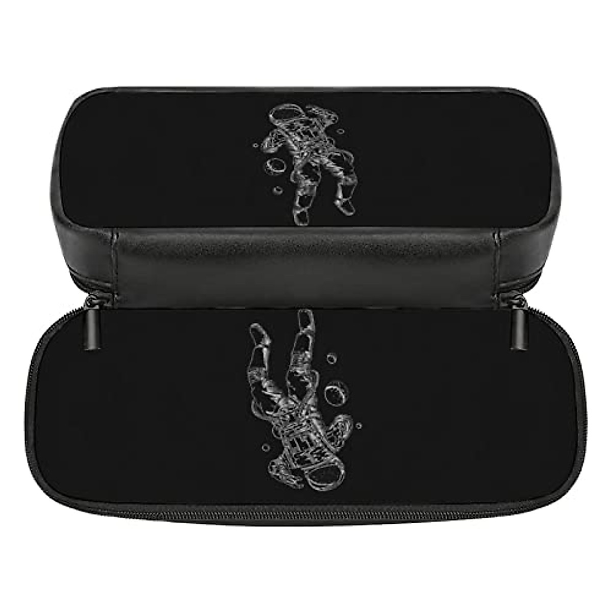 Space Astronaut Pencil Case PU Leather Pencil Pen Bag Large Capacity Pen Box Pencil Pouch Makeup Bag with Zip