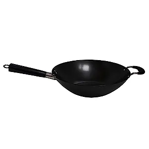 IMUSA USA 14" Traditional Nonstick Coated Wok with Triangle Helper Handle