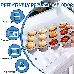 Hoolerry 6 Pcs Baby Food Storage Container Silicone Baby Food Freezer Tray with Clip on Lids Milk Trays for Breastmilk Baby Food Ice Cube Trays for Baby Food Vegetable Fruit Purees, 2 Styles
