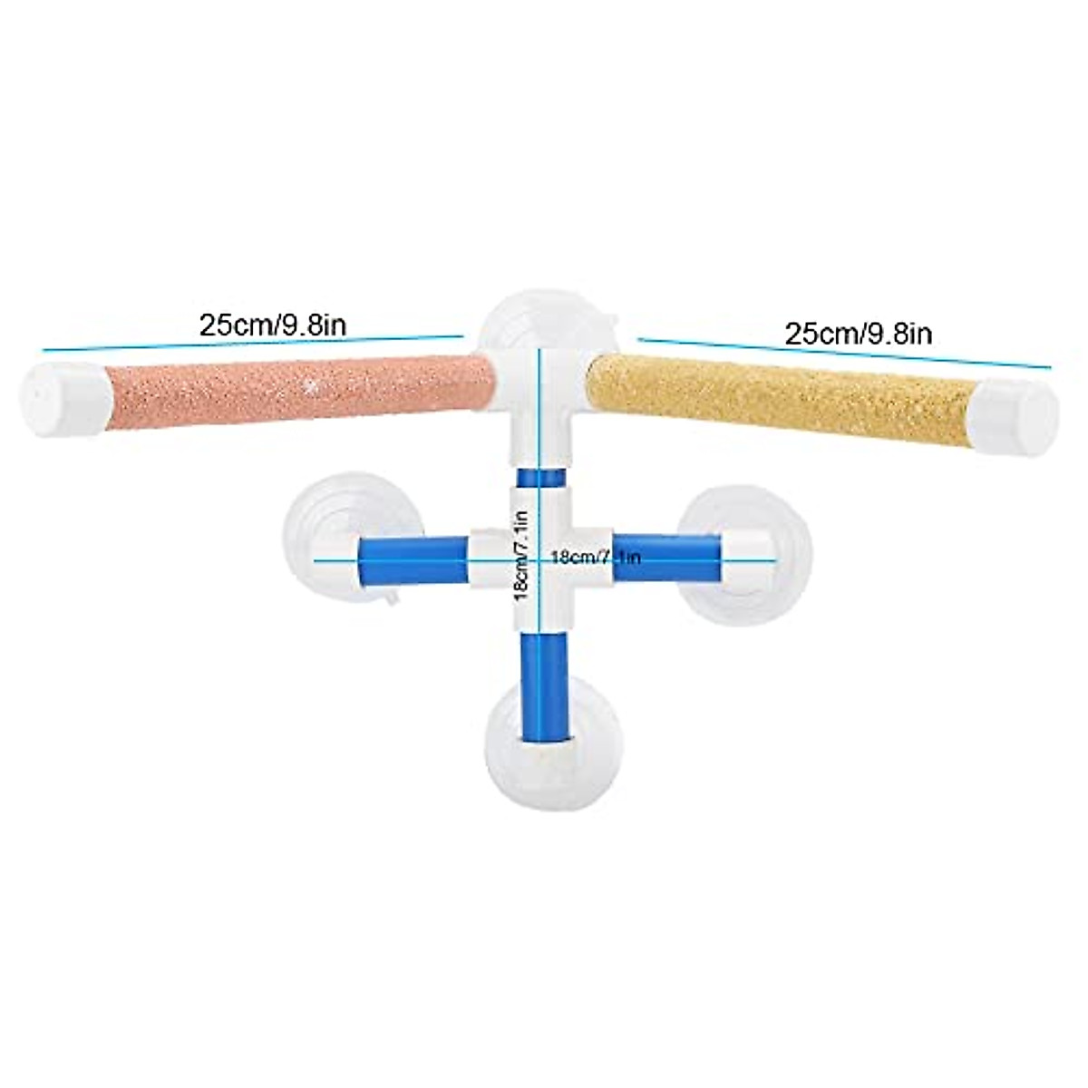 Haokaini Parrots Shower Standing Portable Suction Cup Bird Window and Shower Perch Toy for Bird Parrot Macaw Cockatoo African Greys Budgies Parakeet