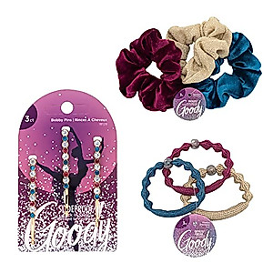 Goody Holiday Ball Scrunchies - 3 Count with 3 count Bobby Pins and 3 count Forever Elastics