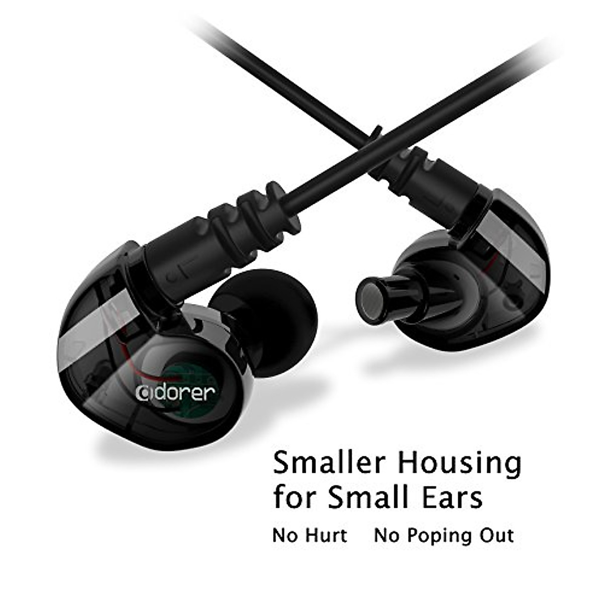 MOXKING Running Sport Earphones Over Ear Buds with Microphone Remote Noise Cancelling Earhook Headphones Sweatproof in Ear Earphones for Gym Jogging Workout Exercise（Black'