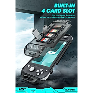 SUPCASE for Nintendo Switch Lite 2019 Case with Front Cover (Unicorn Beetle Forma), [Military-Grade Protection] [5 Game Card Storage Slots] Slim Protective Cover Accessories for Switch LiteFrost,Black