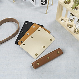 IUAQDP 2 Pieces Handbag Handle Leather Wrap Cover, Luggage Bag Grip Protector Saddle with Brass Clasp, Soft Purse Strap Pad Identifier for Shopping Bag Travel Bag Suitcase Tote Bag Wallet, Black