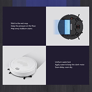 WAGNUS Robot mop Smart Robot Vacuum Cleaner Robotic Vacuum and Mop Good for Pet Hair Hard Floor (Color : Black)