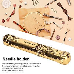 Fockety Needle Case, Portable Vintage Sewing Needle Holder Sewing Storage Case, Embroidery Needle Case Needle Storage Sewing Supplies for Storage Cross Stitch Leather Darning Needles