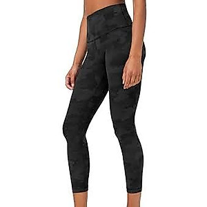 Lululemon Women’s Wunder Under Stretchy Fitness Pants - High Rise Leggings, Sweat-Wicking Fabric, Firming Support, 25 Inch Inseam, Incognito Camo Multi Grey, Size 8