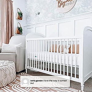 Delta Children Madeline 4-in-1 Convertible Crib - Woven Cane Mesh Panels, Includes Conversion Rails, Greenguard Gold Certified, Bianca White