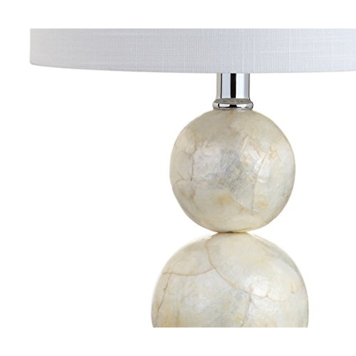 JONATHAN Y JYL1023A Bailey 19" Seashell LED Table Lamp, Coastal, Cottage, Transitional, Modern, Elegant, Office, Living Room, Family Room, Dining Room, Bedroom, Hallway, Foyer, Ivory