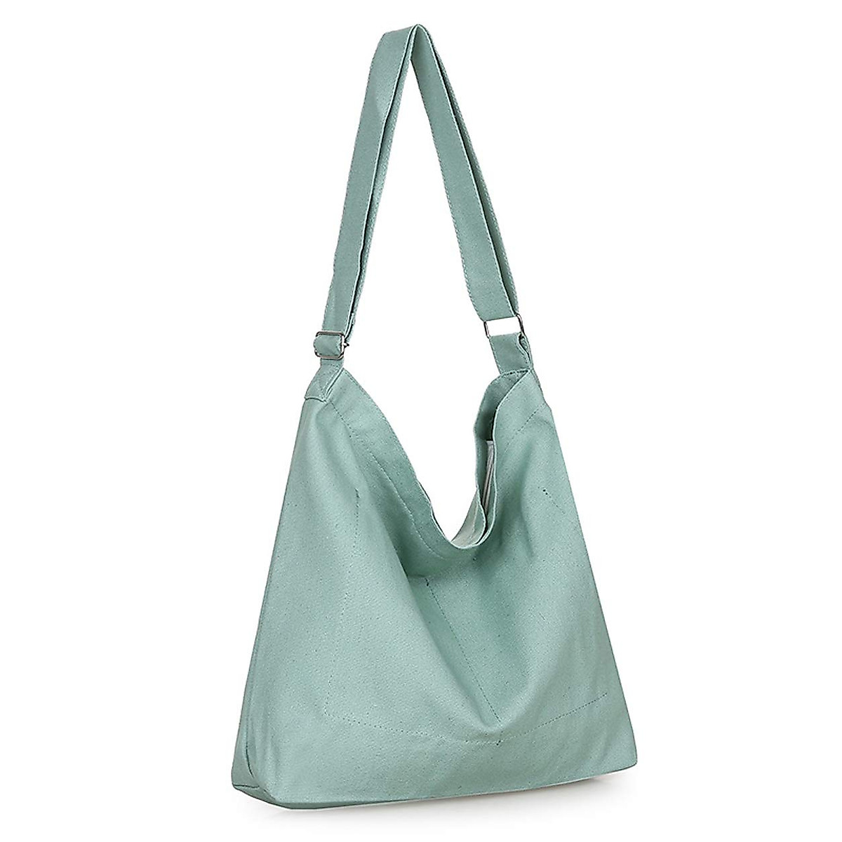 Covelin Women's Retro Large Size Canvas Shoulder Bag Hobo Crossbody Handbag Casual Tote Dark Sea Green