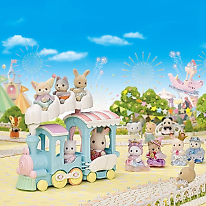 Calico Critters Floating Cloud Rainbow Train - Toy Vehicle Playset with 1 Collectible Figure