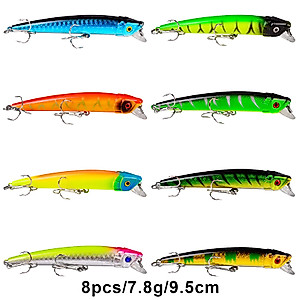 Fishing Lures Tackle Kits Hard Baits Minnow Pencil VIB Crankbaits Topwater Floating Lures Assorted Fishing Tackle Sets (007-43pcs)