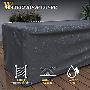 Amopatio Patio Furniture Set 3 Pieces, Modern Outdoor Furniture Sofa Bistro Sets with 6" Thickened Cushion, Metal Outdoor Couch Porch Pool Furniture(Grey)