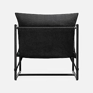 ZINUS Aidan Sling Accent Chair / Metal Framed Armchair with Shredded Foam Cushioning, Black