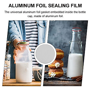 POPETPOP Seal Stickers Bottle Lid Aluminum Foil Cap Liner- 1000Pcs Aluminum Foil Sealing Gasket Seal Cap Liners Aluminum Foil Gasket Sealing Film for Glass Bottle