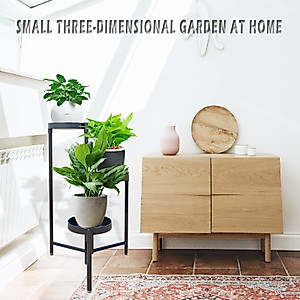 3 Tier Great tube Plant Stand Indoor Outdoor Black Metal Flower Holder for Multiple Pots Tall Corner Plant Shelf Rack Tiered Planter Stands Iron Potted Shelves Vertical for Patio, Balcony, Garden