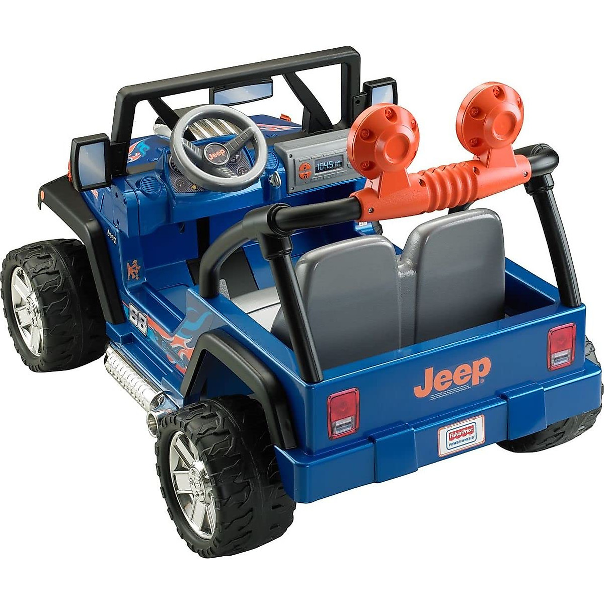 Power Wheels Hot Wheels Jeep Wrangler Ride-On Battery Powered Vehicle with Music Sounds & Storage for Preschool Kids Ages 3+ Years
