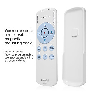 Brondell LS1800-RW Swash Electric Bidet Toilet Seat with Oscillating Stainless Steel Nozzle, Warm Air Dryer, Heated, Night Light, Gentle Close Lid, Thin Profile, Remote Control, Round