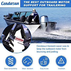 Outboard Transom Saver Trailering Support and Steer Stops, Wedge Outboard Motor Support Fits 3-Ram Trim/Tilt Systems, Boat Motor Transom Support Compatible with Yamaha Outboard, Rubber