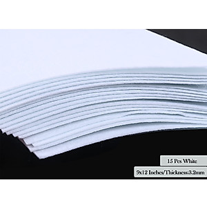 YYCRAFT Thick Stiff Felt Sheets Thick Felt 9 Inch X 12 Inch (Thickness:3.2mm) - 15 Pcs Pack, White