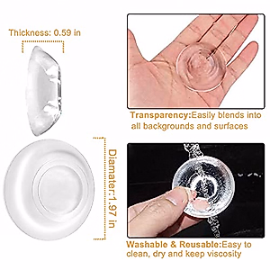 Door Stopper Wall Protector, Adhesive Bumper Protector, Reusable Rubber Door Stops from Door Knobs, Shock Absorbent Wall Shield for Door Handle (Clear-9 Pcs)