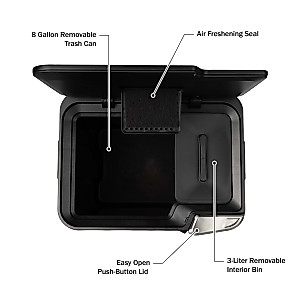 Home-Complete Trash Can - 8.7-Gallon Trash Can with Lid, Removable Legs, and 3L Recycling/Compost Bin - Odor-Resistant Kitchen Trash Cans (Black)