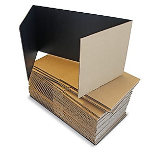 12" x 48" Corrugated Study Carrel, Pack of 24, Black