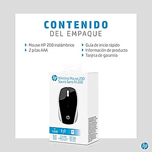 HP Wireless Mouse 200 (Black/Silver, 2HU84AA)