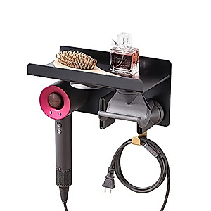Wall Mounted Holder Compatible with Dyson Hair Dryer, Organizer Stand for Hair Dryer Wire Attachments Diffuser Nozzles, for Home Bedroom Bathroom