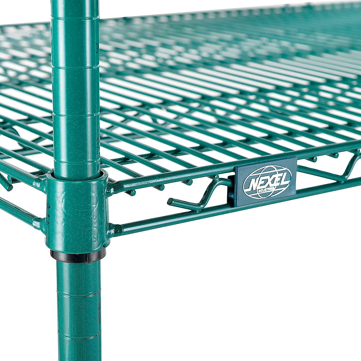 Nexel 3 Tier Wire Shelving Starter Unit, Poly-Green, 36"W x 18"D x 34"H